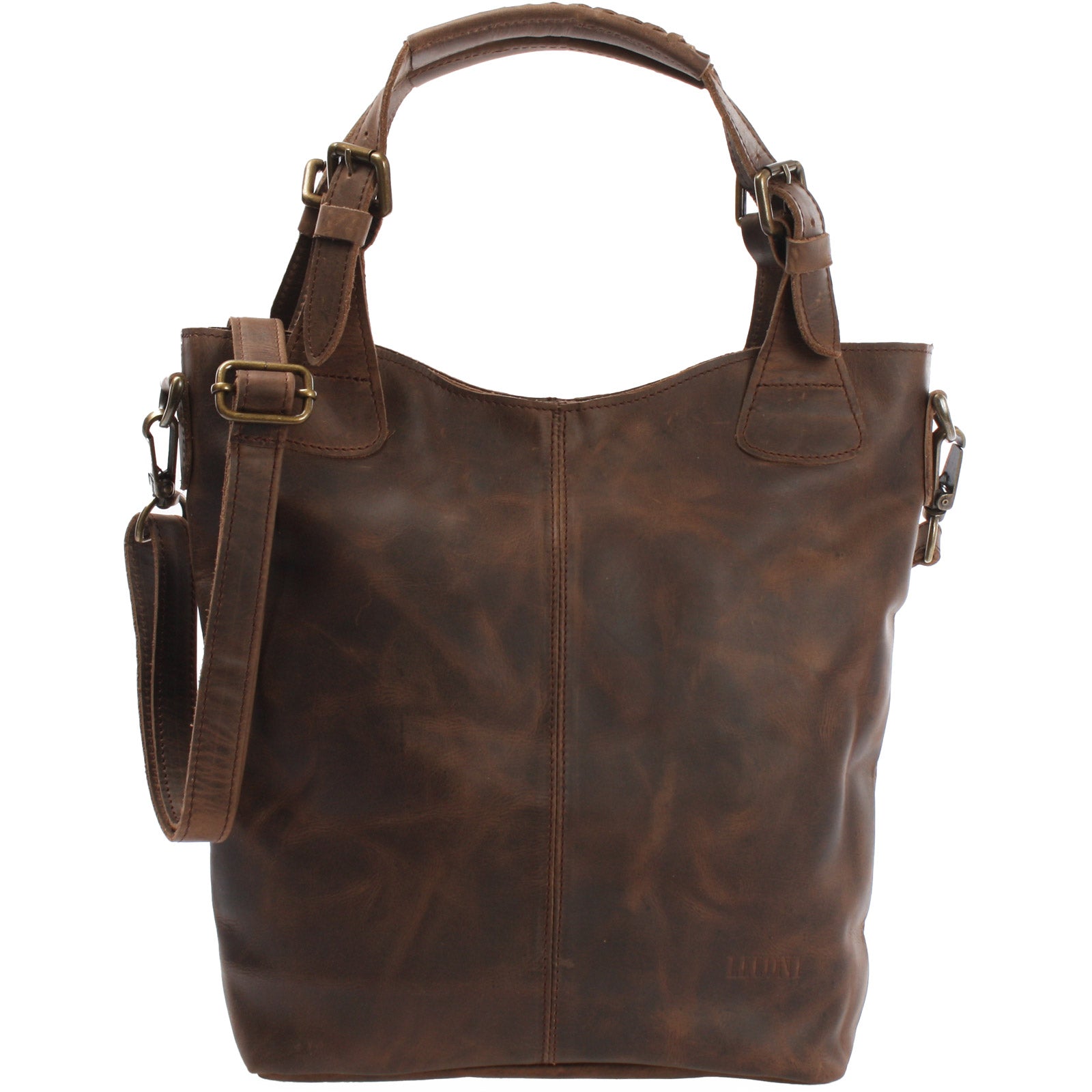 Umhängetasche Schultertasche Henkeltasche Damentasche Leder schlamm LE ...